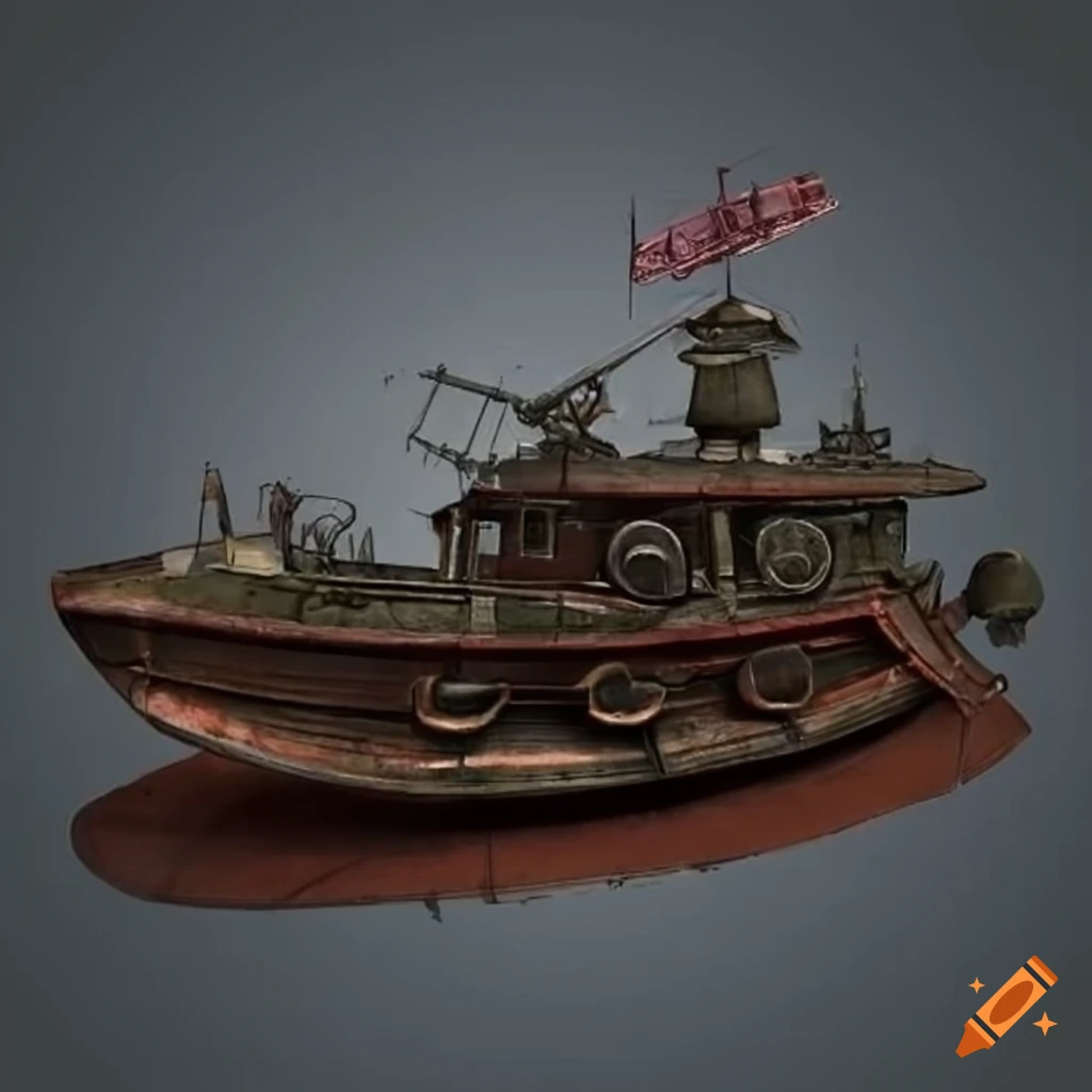 Chinese dieselpunk boat on Craiyon