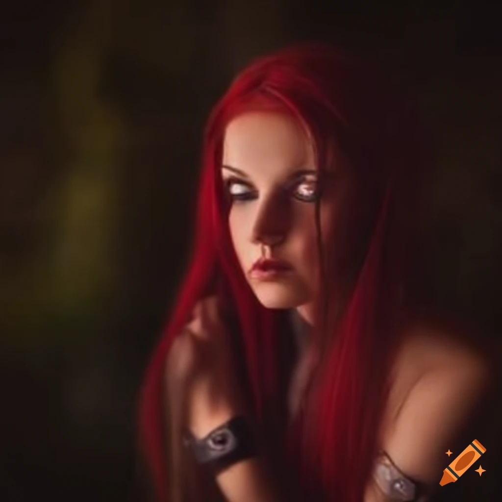 Female warlock character on Craiyon