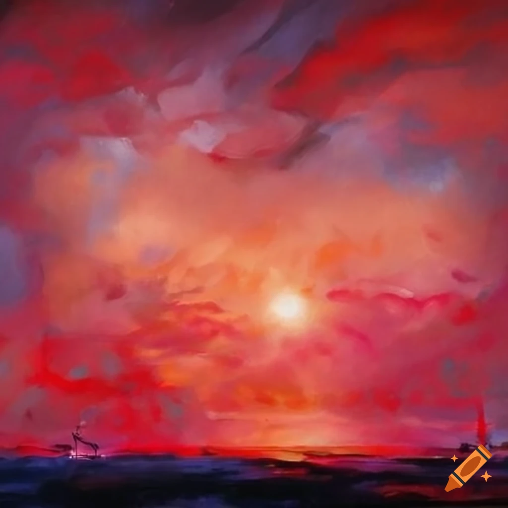 Sharp red morning star in the night sky on Craiyon