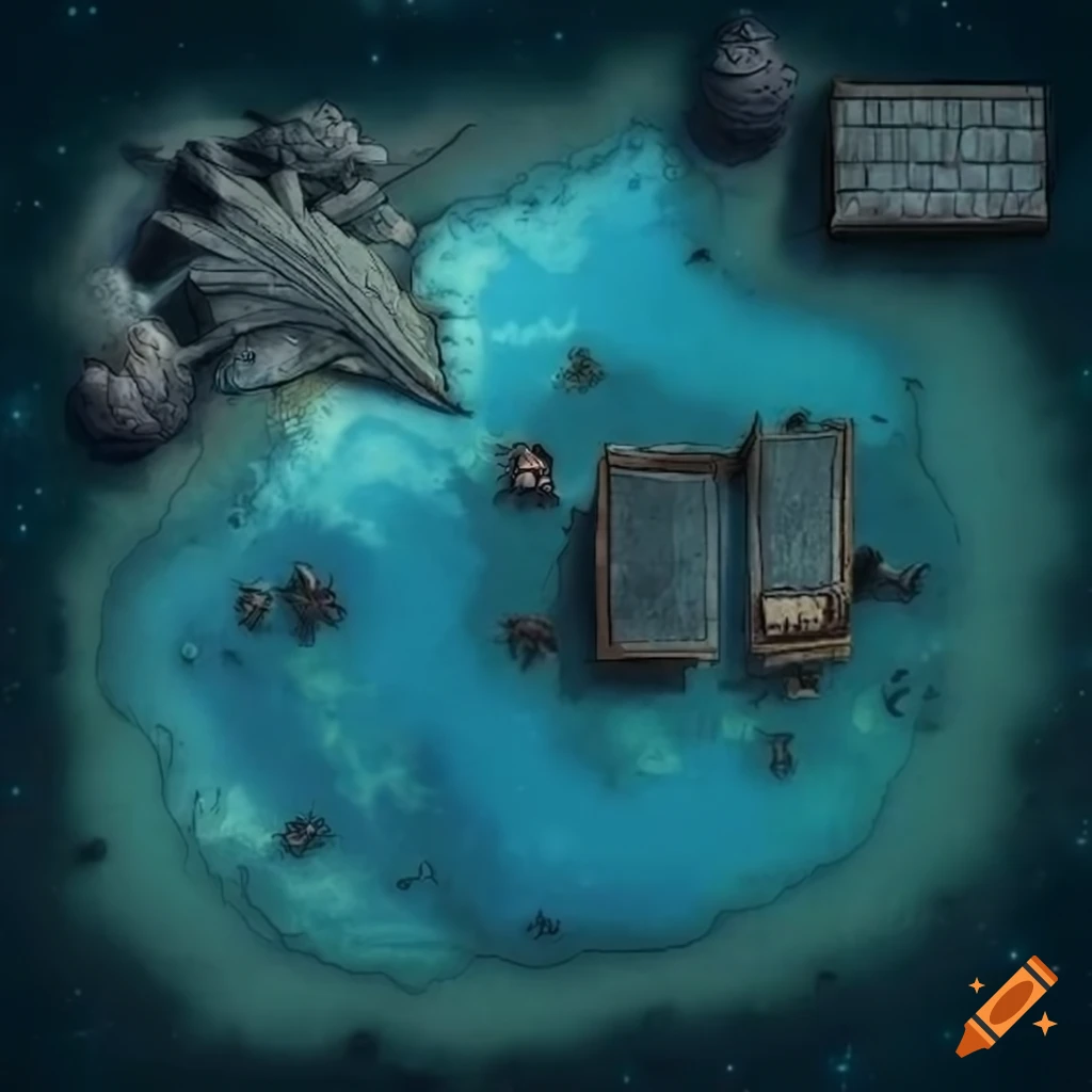 Frozen map with temple for dnd rpg on Craiyon