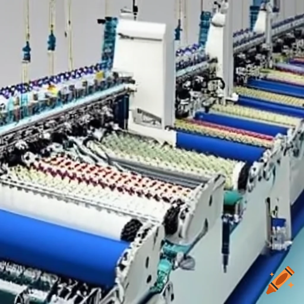 Textile industry machines overview on Craiyon