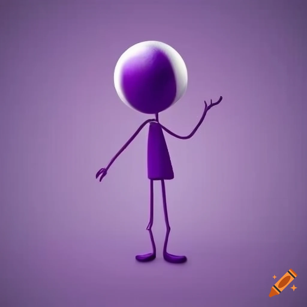 Purple stick figure waving on Craiyon