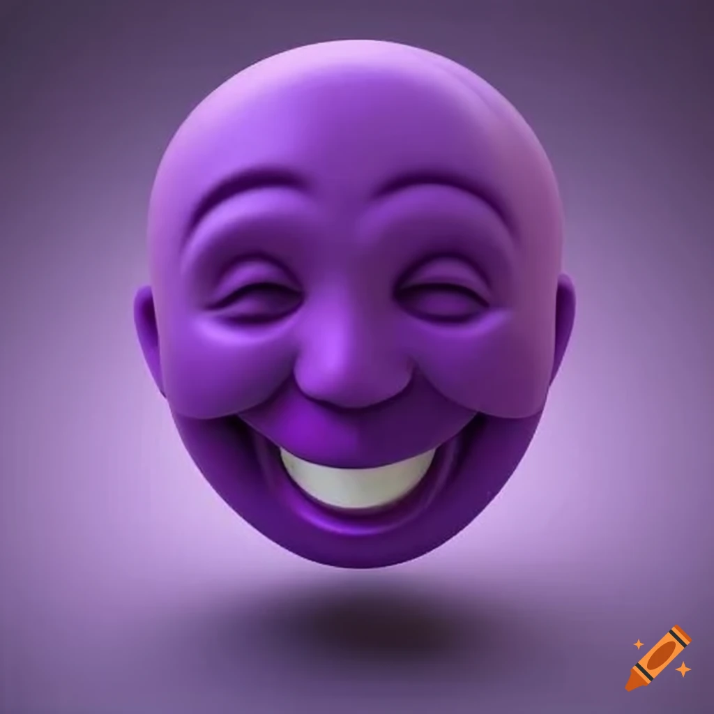 Smiling 3d purple head on Craiyon