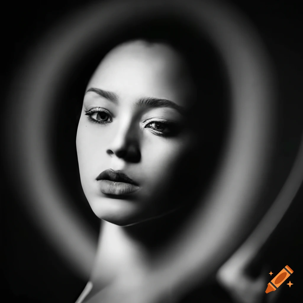 Double exposure portrait combined with a road on Craiyon