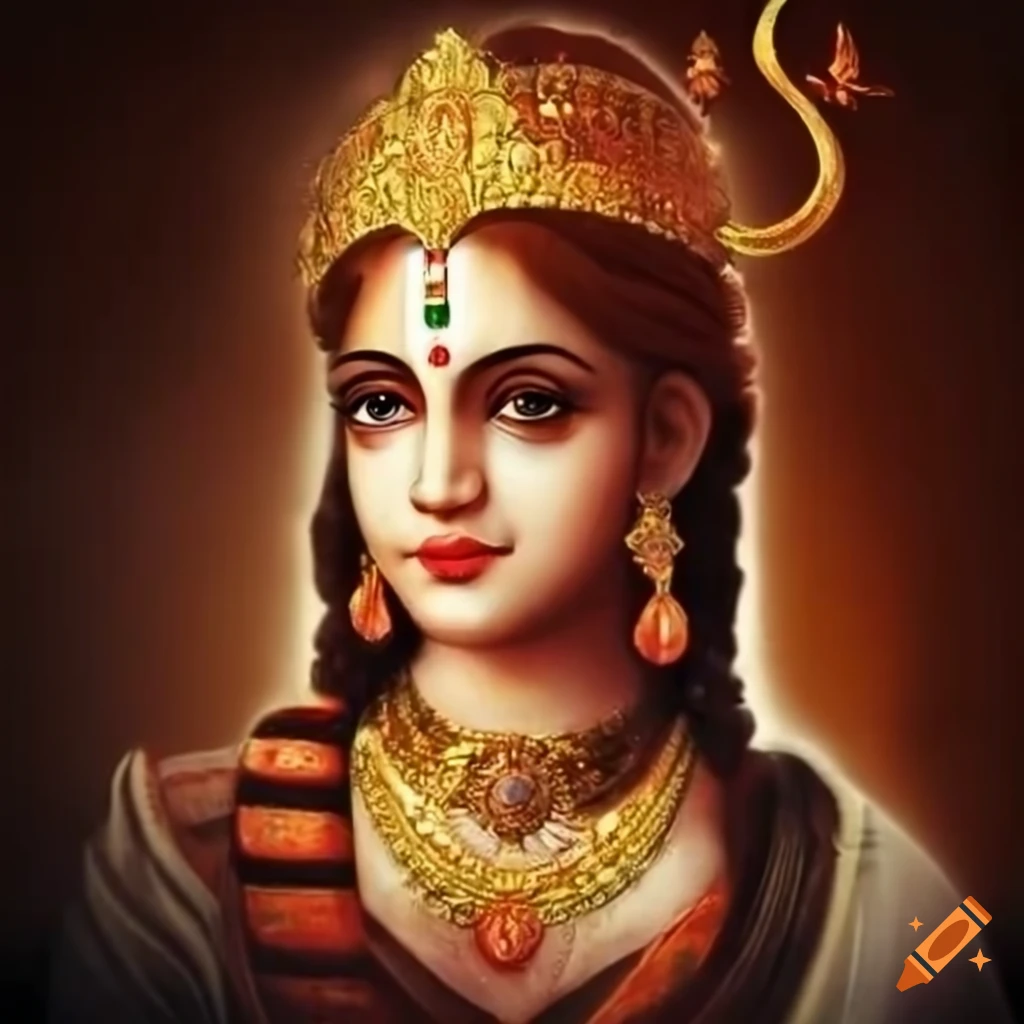 Sanvi with god on Craiyon