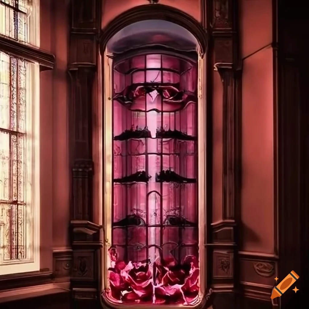Glass elevator with romantic and gothic architecture design on Craiyon