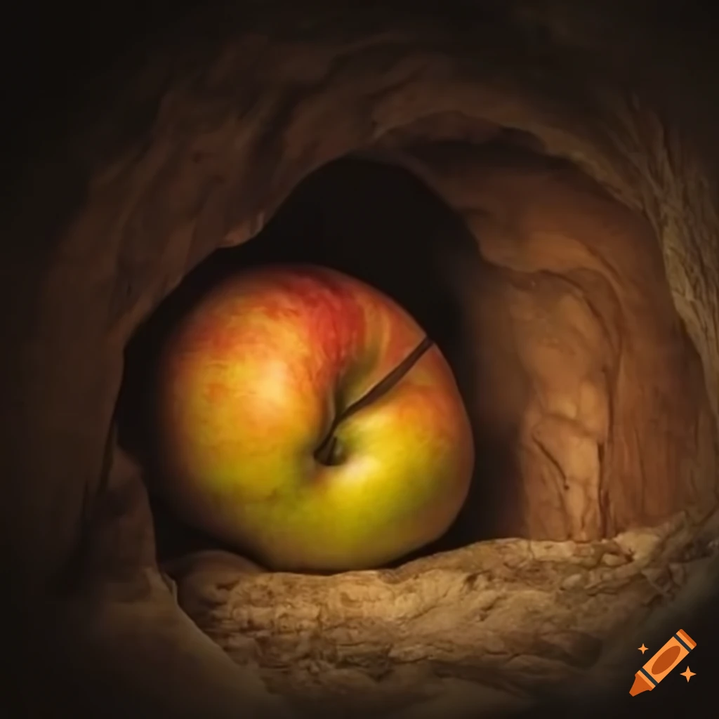 Apple fruit in a cave on Craiyon