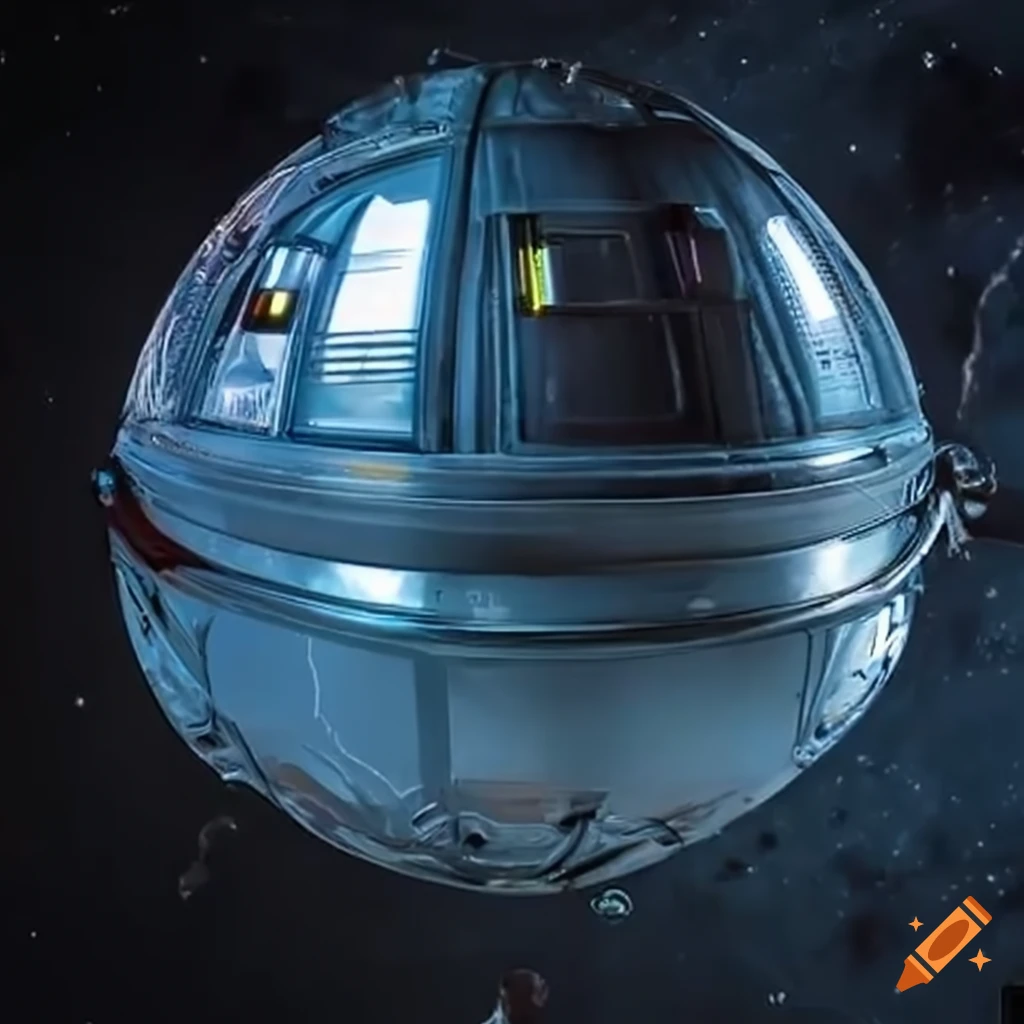 Space pod with side thrusters on Craiyon