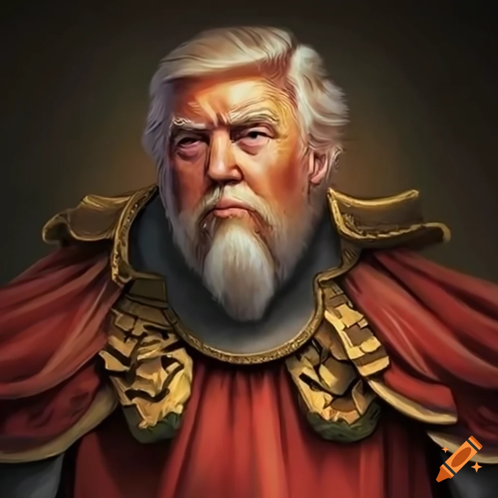 Comical depiction of donald trump as a noble knight in fantasy style on ...