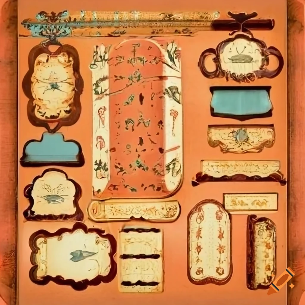 Vintage 1940s style antique drawer labels on Craiyon