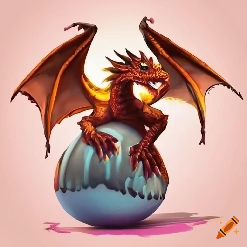 Dragon guarding its egg on Craiyon