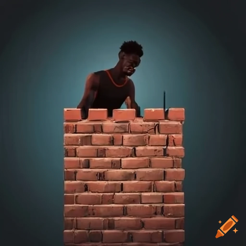 Man building a brick wall on Craiyon