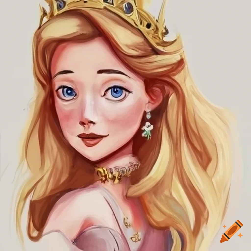 Sketch of a princess on Craiyon