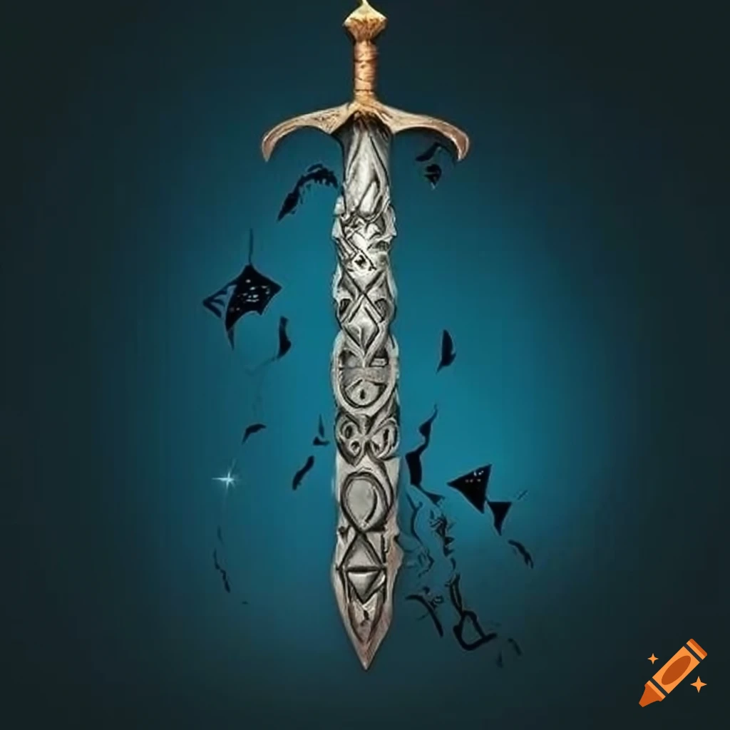 Enchanted sword with mystical runes inscribed on Craiyon