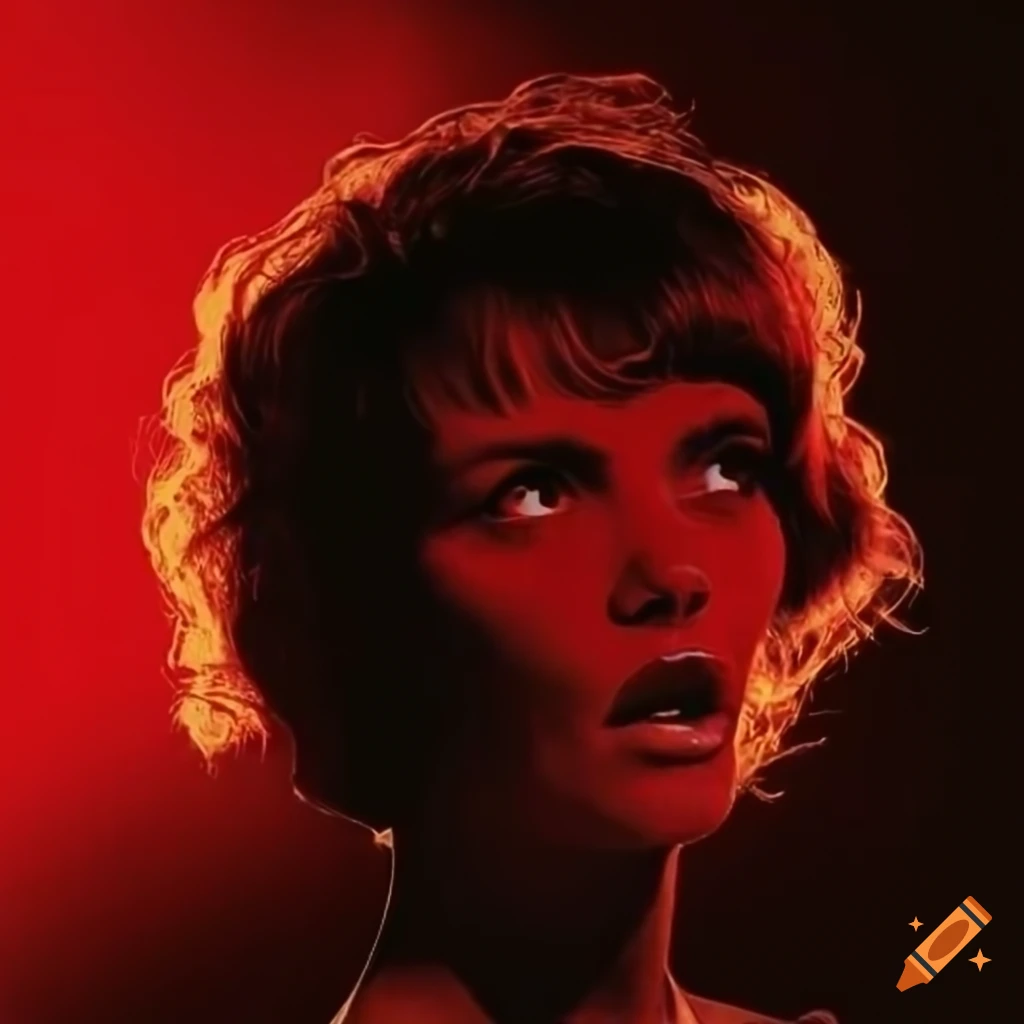 Vintage red film poster from the 70s on Craiyon