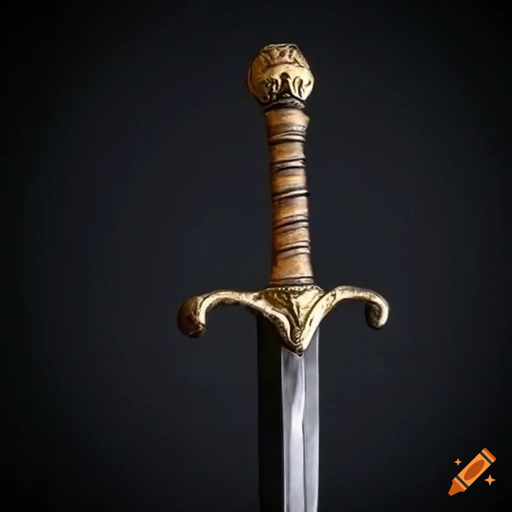 Cursed sword with long silver blade on Craiyon