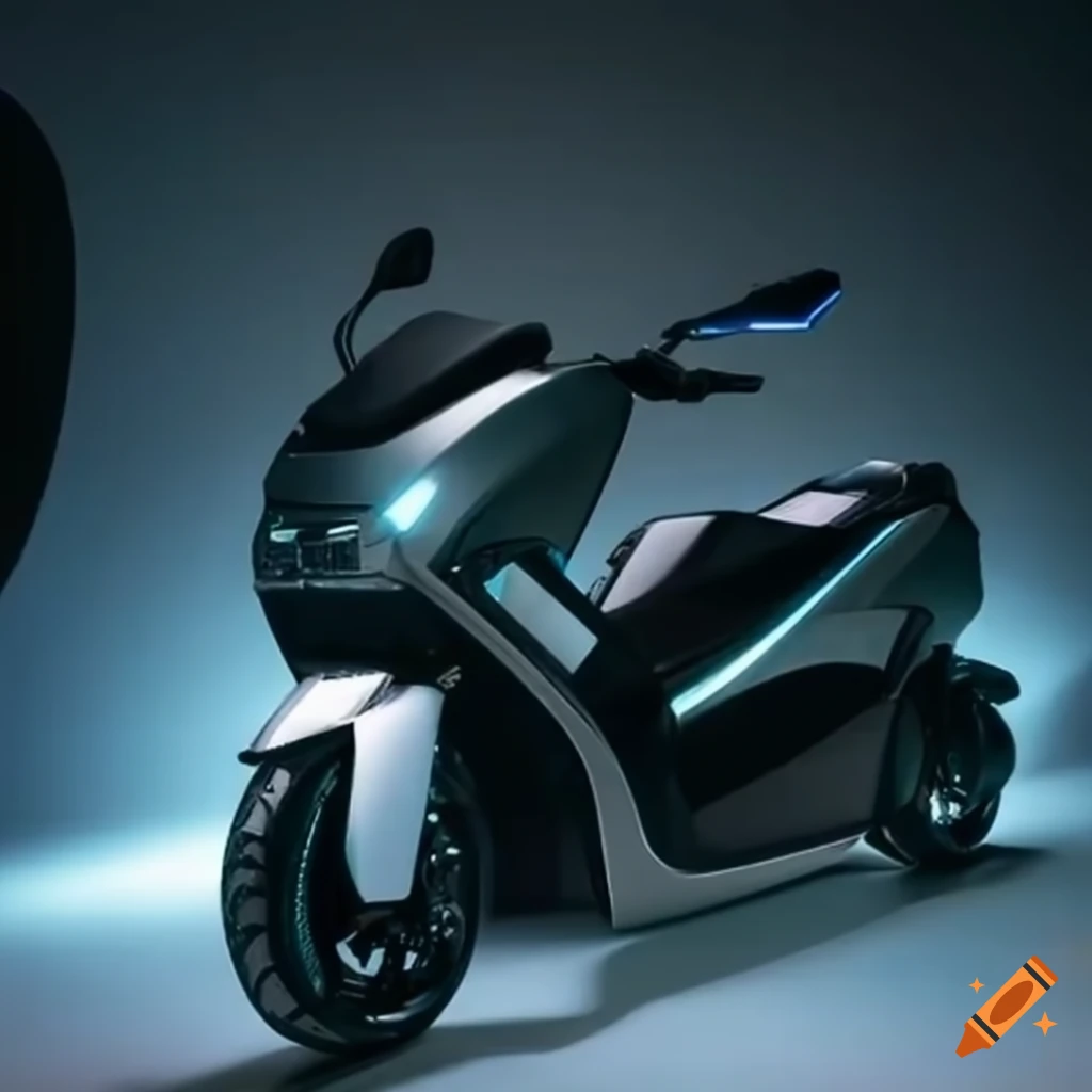 Futuristic and cyberpunk concept electric Yamaha NMax on Craiyon