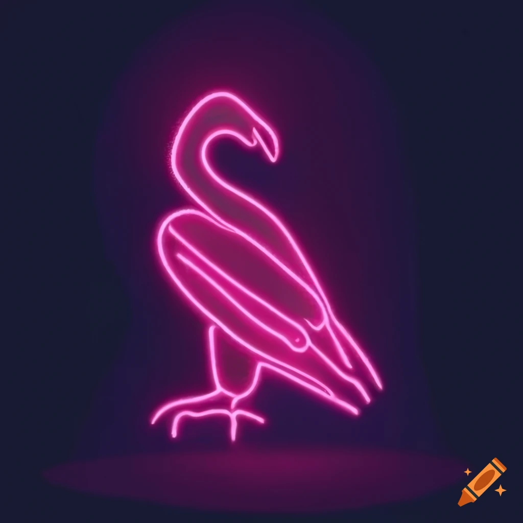 Neon vulture vector graphic with a futuristic 1970s screen print vibe ...