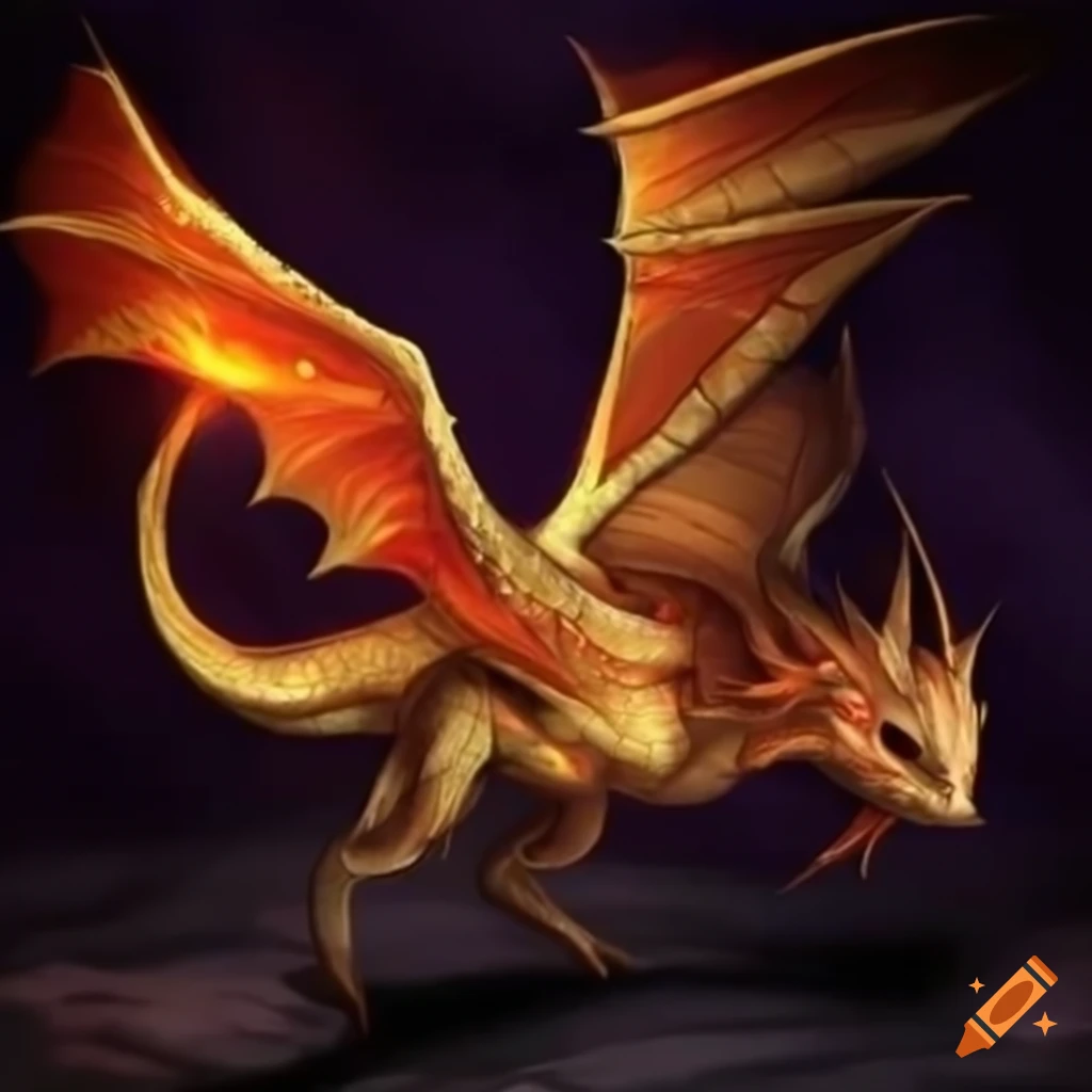 Un dragon avec des ailes de feu ressemblant à un papillon on Craiyon