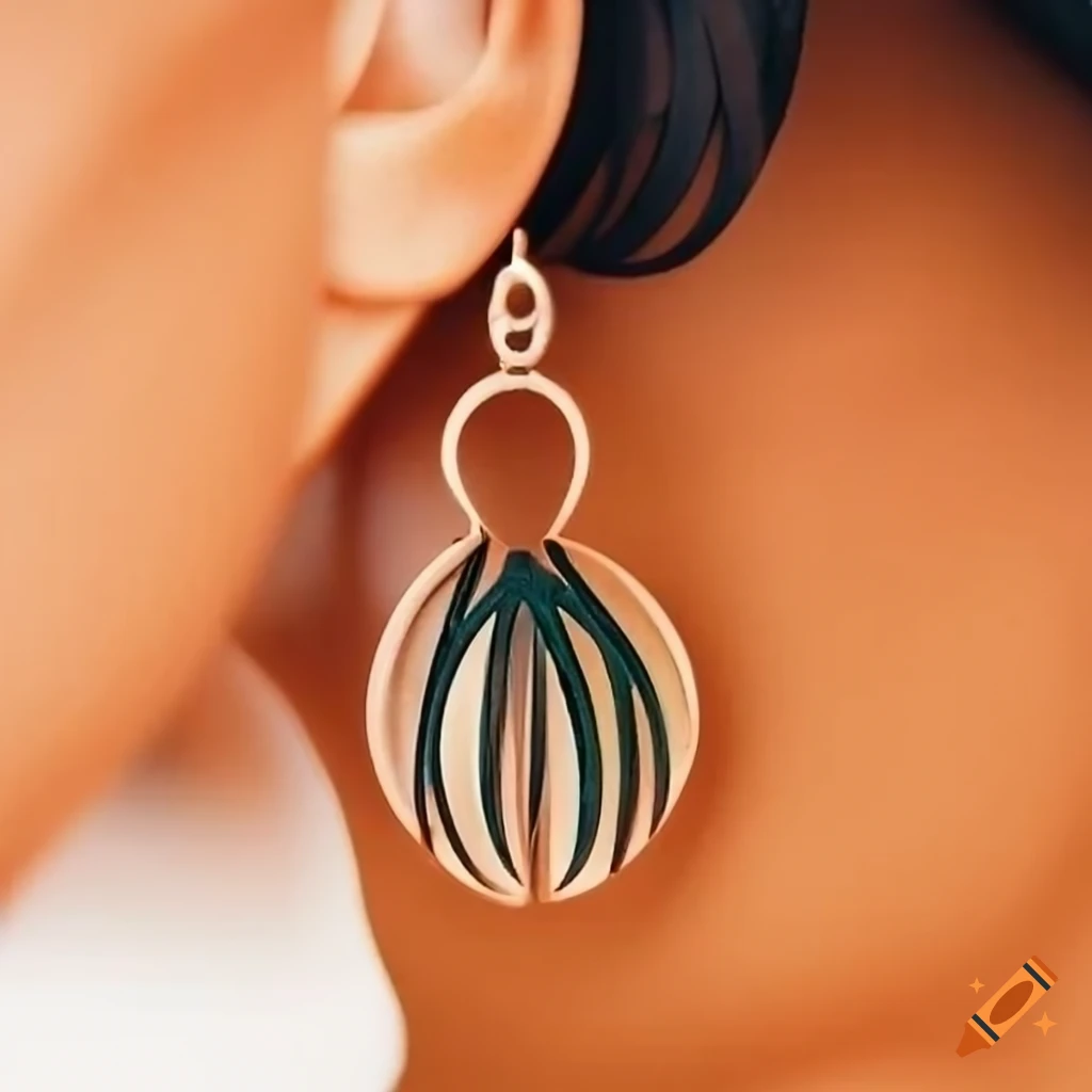 2d laser-cut earrings with african-inspired plant designs on Craiyon