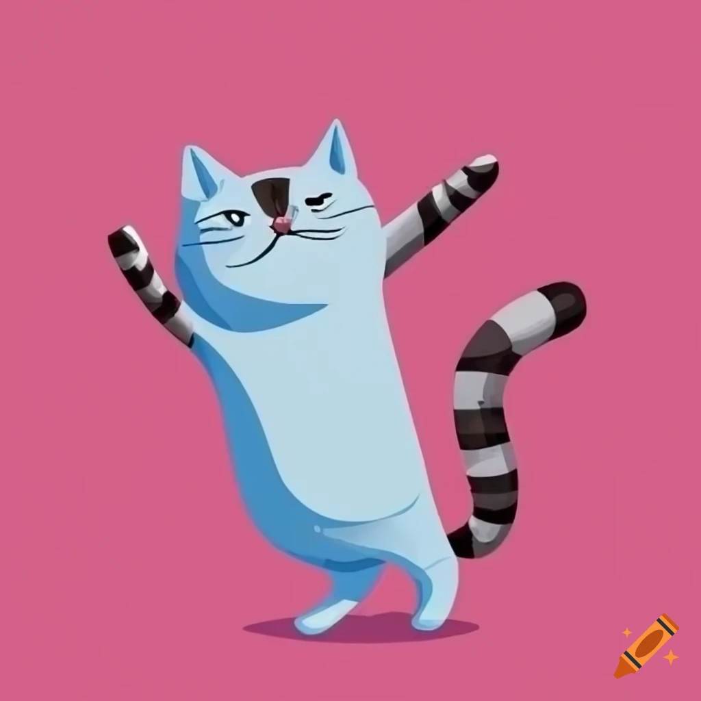 Vector illustration of dancing cats on Craiyon