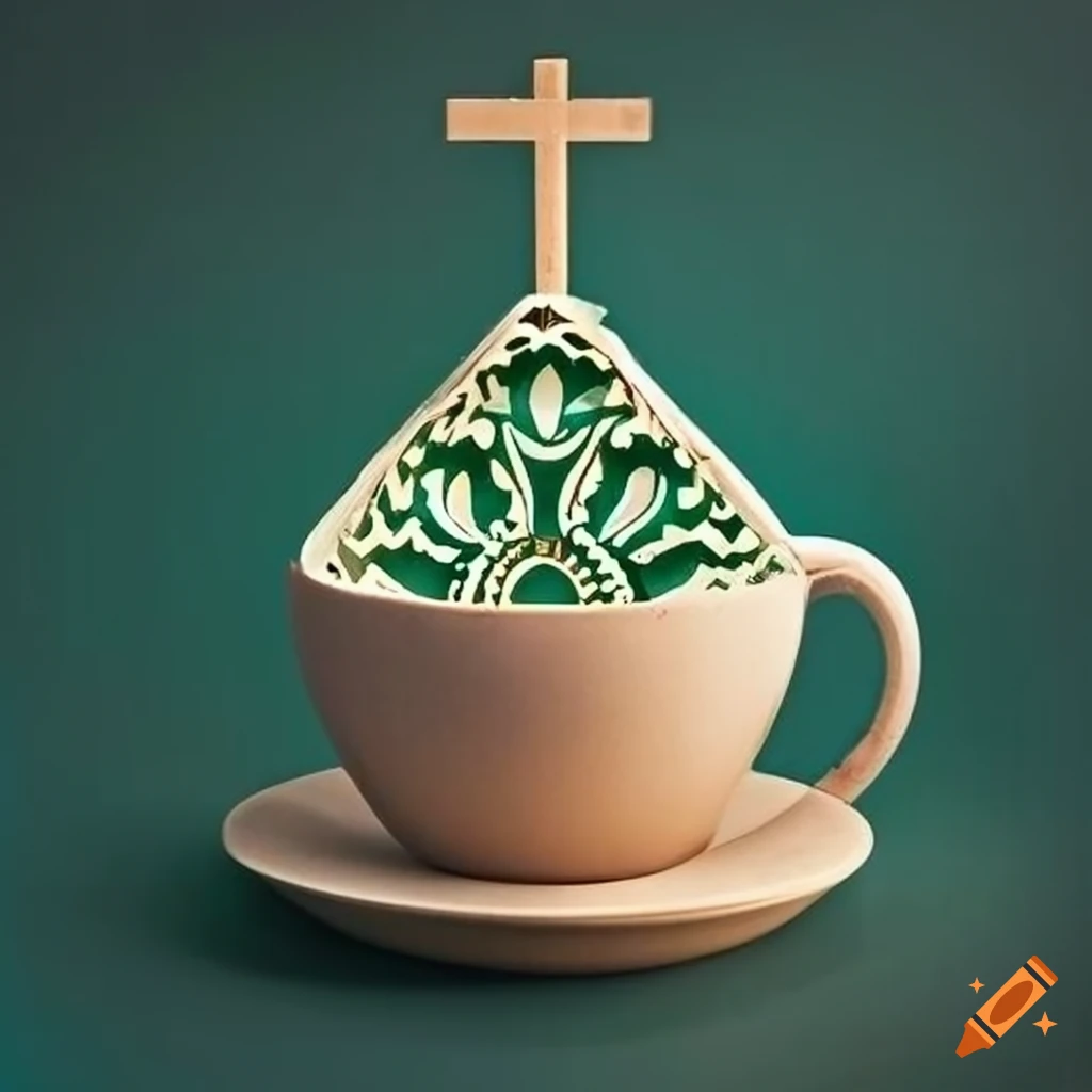 Intricate cross design made from starbucks coffee cups on Craiyon