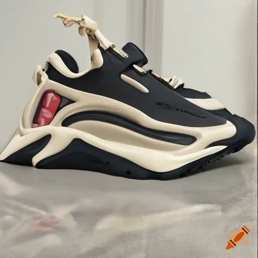 Side view of futuristic Yeezy 700v3 Adidas ski boot slip on on Craiyon