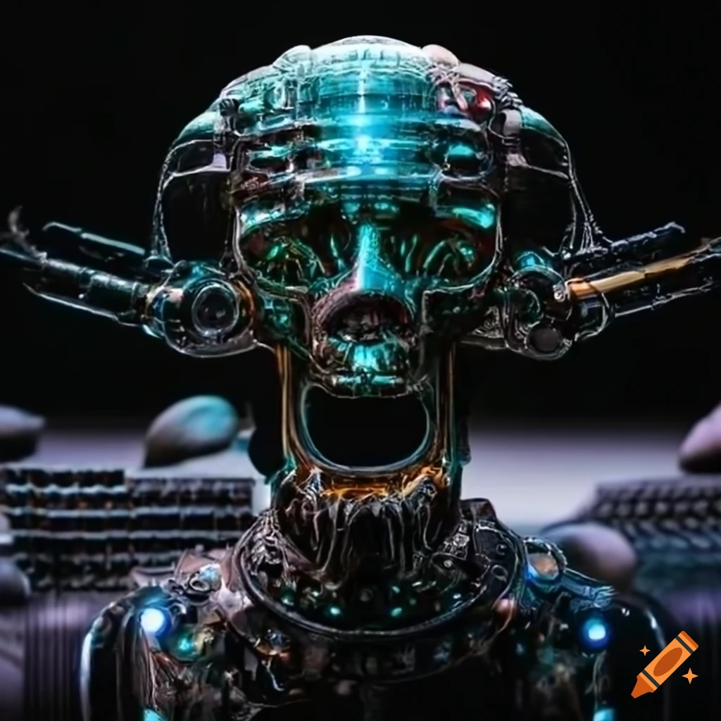 Surrealist alien machines and spaceship with unknown technology ...