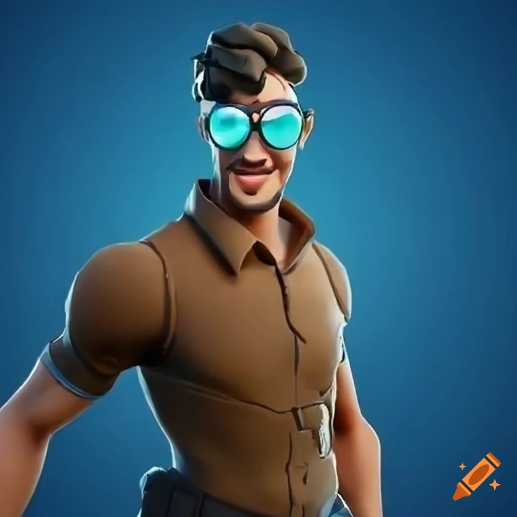 Happy looking guy with glasses and locks in fortnite skin on Craiyon