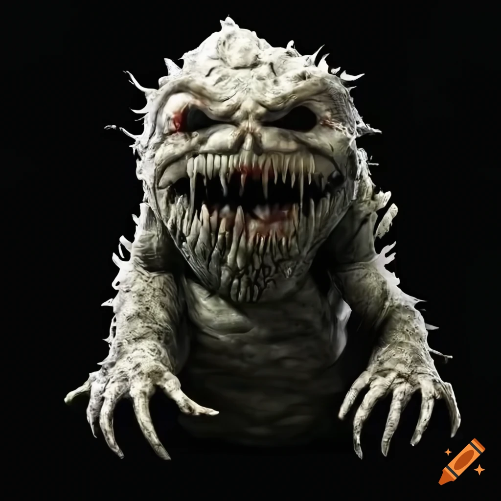 Stone monster golen in a high definition horror scene on Craiyon