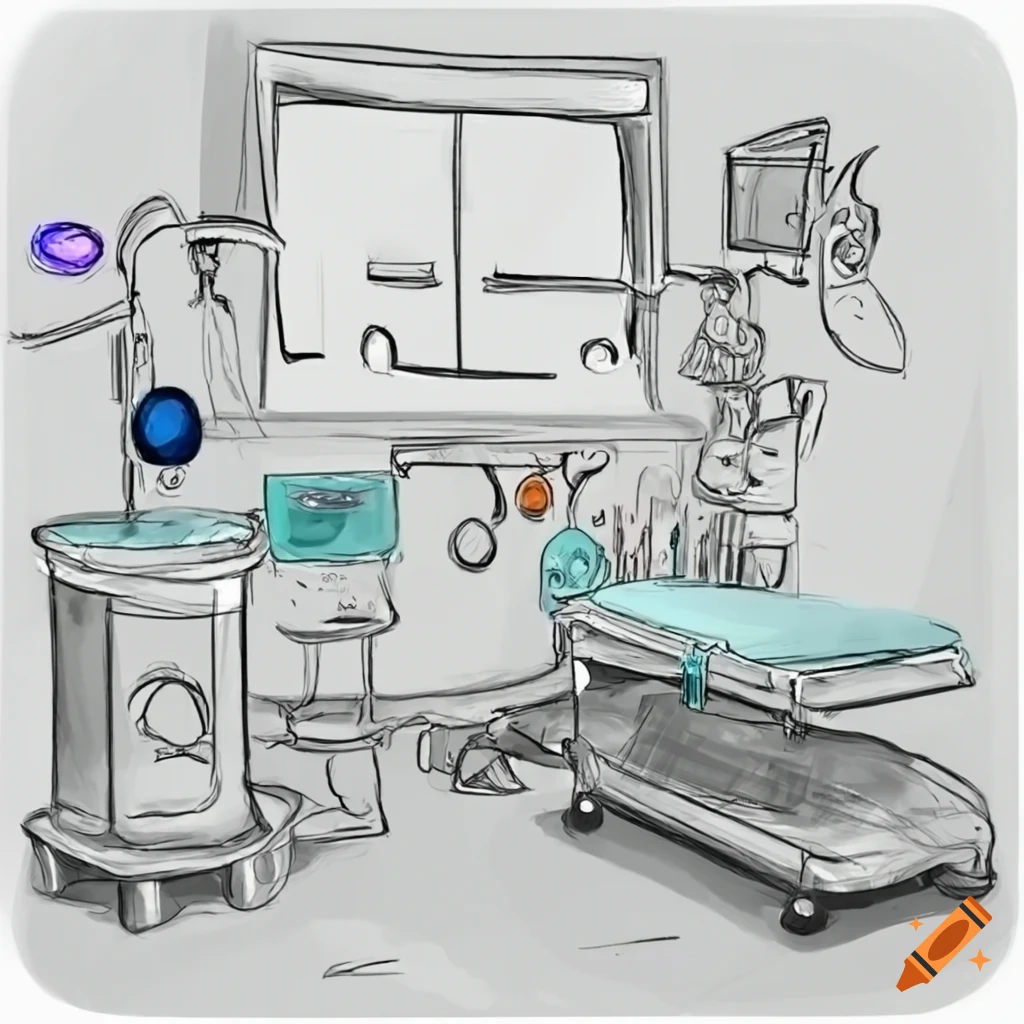 Cartoon anesthesia room on Craiyon