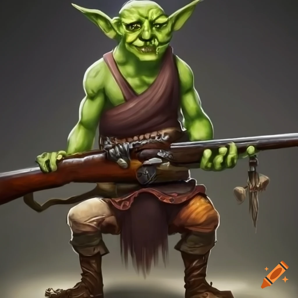 Goblin with a huge musket on Craiyon