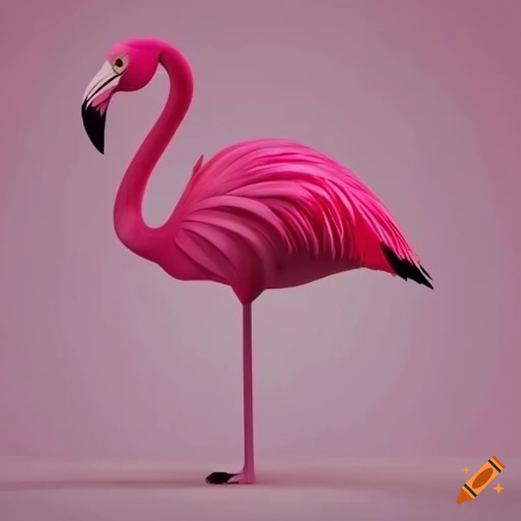Minimalistic modern hot pink flamingo design on Craiyon