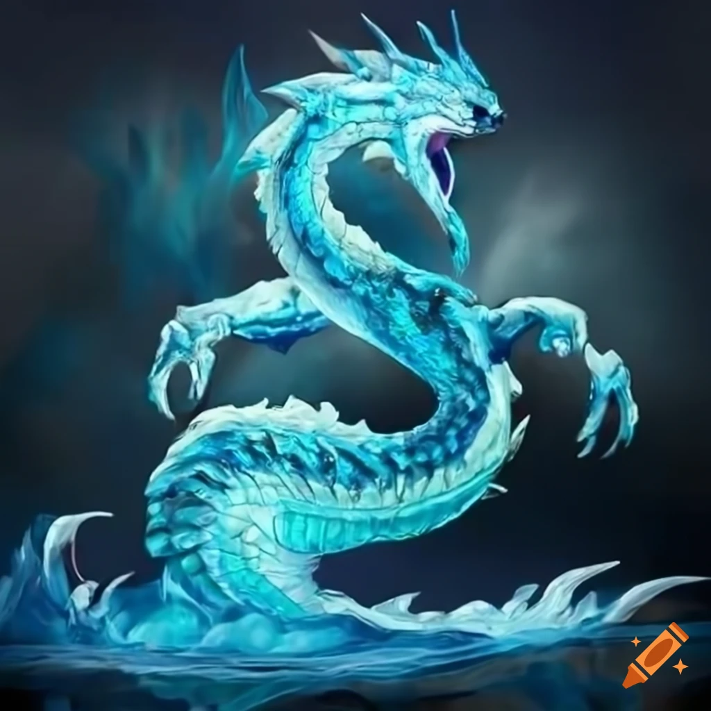 Elemental water dragon on Craiyon