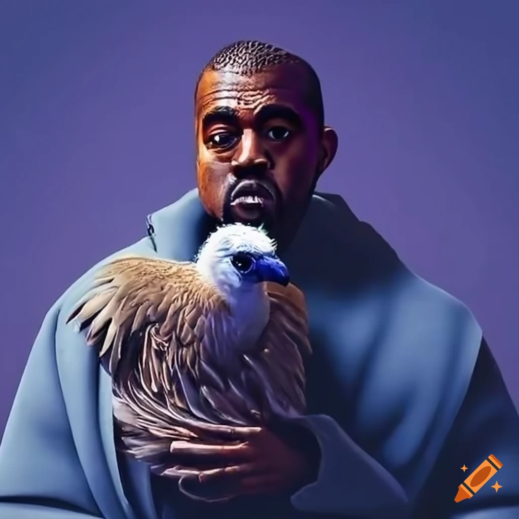 Kanye west with a vulture on Craiyon