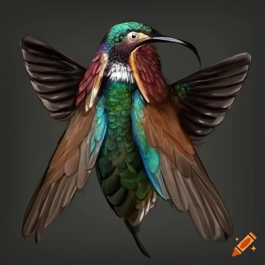 Parrot beak colibrí concept art in 4k resolution on Craiyon