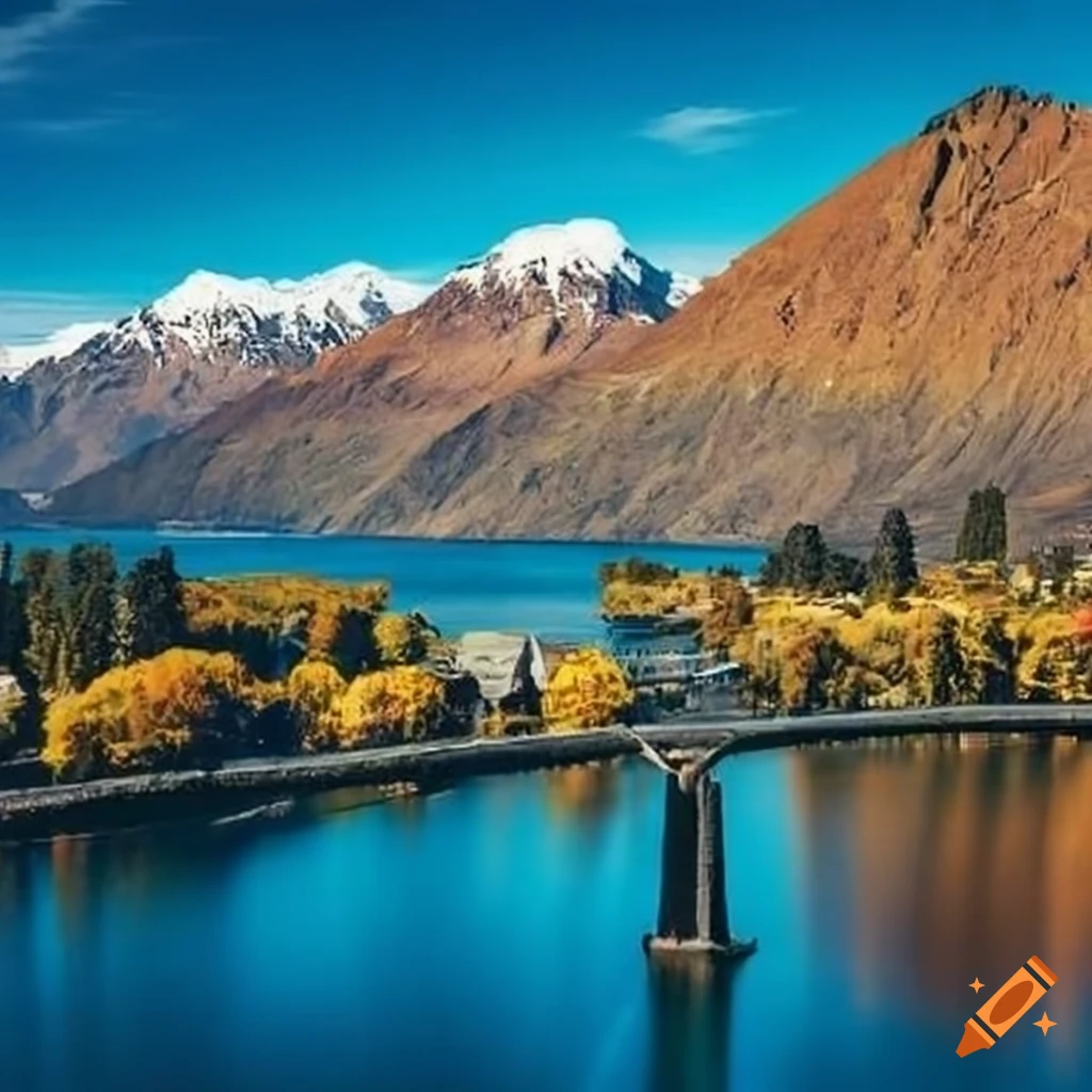 Lively scene of queenstown on Craiyon