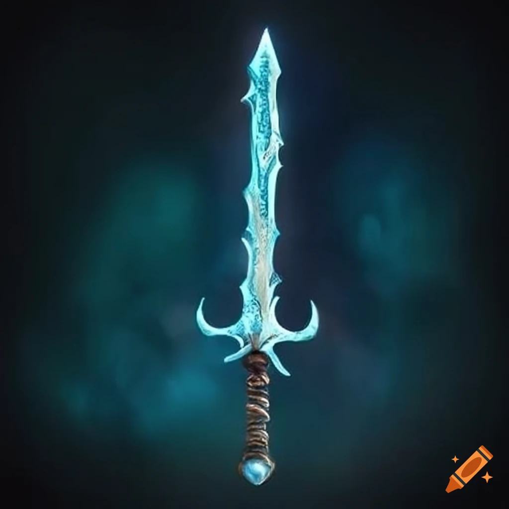 Enchanted sword inscribed with runes on Craiyon