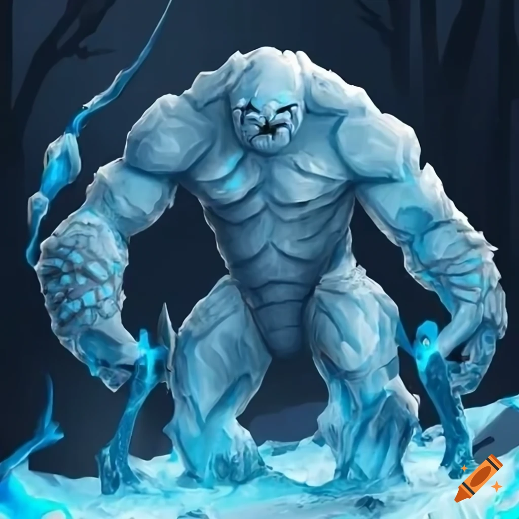 Ice golem on Craiyon