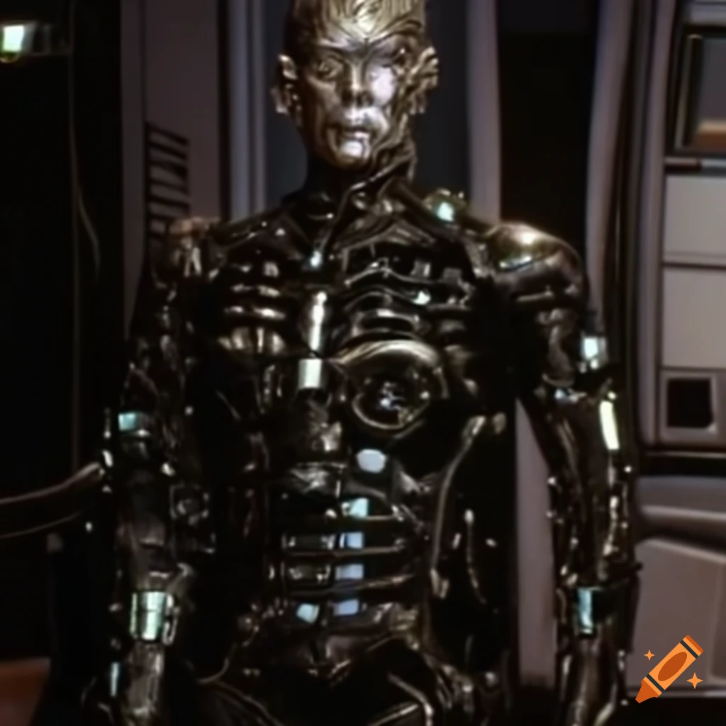 Borg cybernetic anatomy schematic in the style of star trek on Craiyon