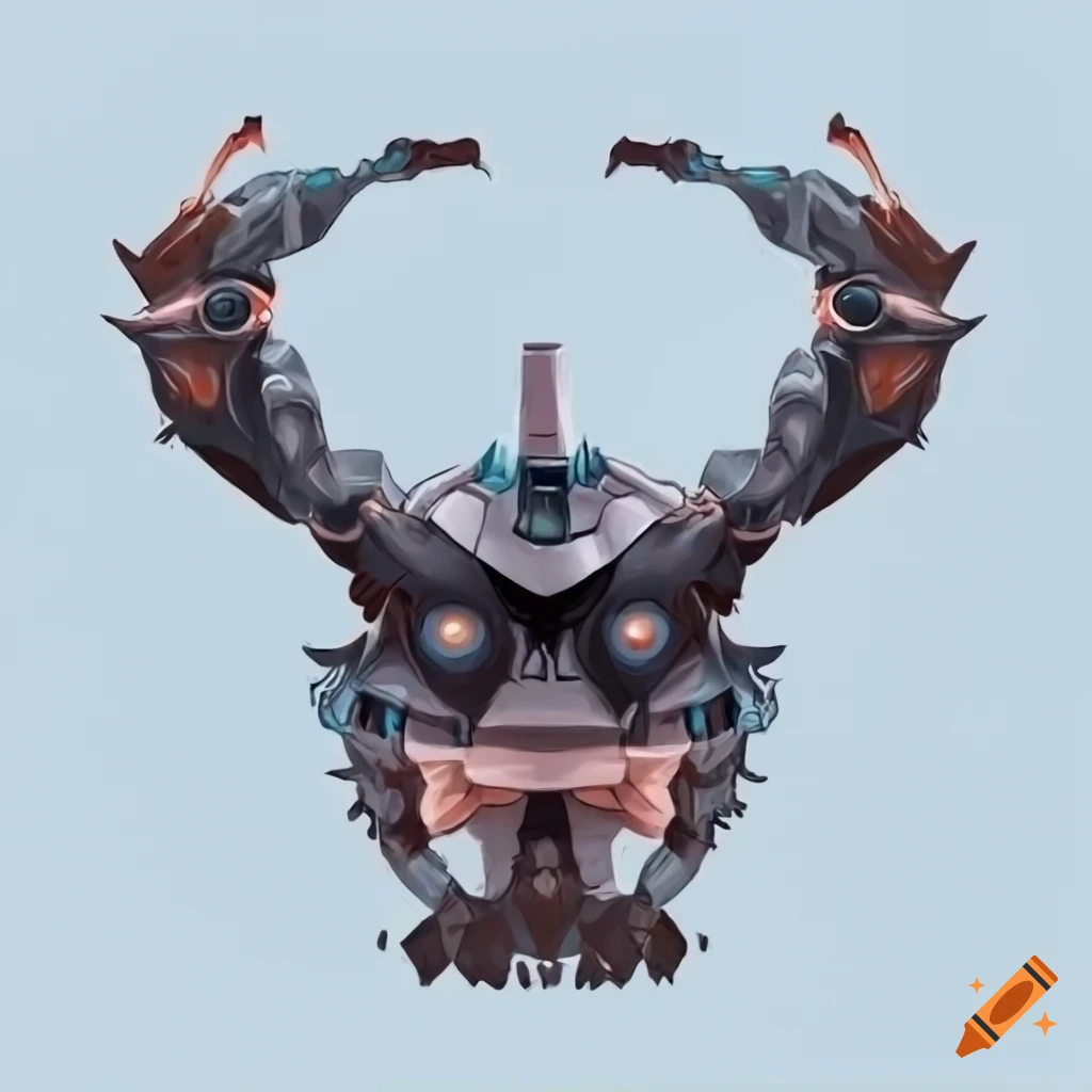 Mecha creature on white background on Craiyon