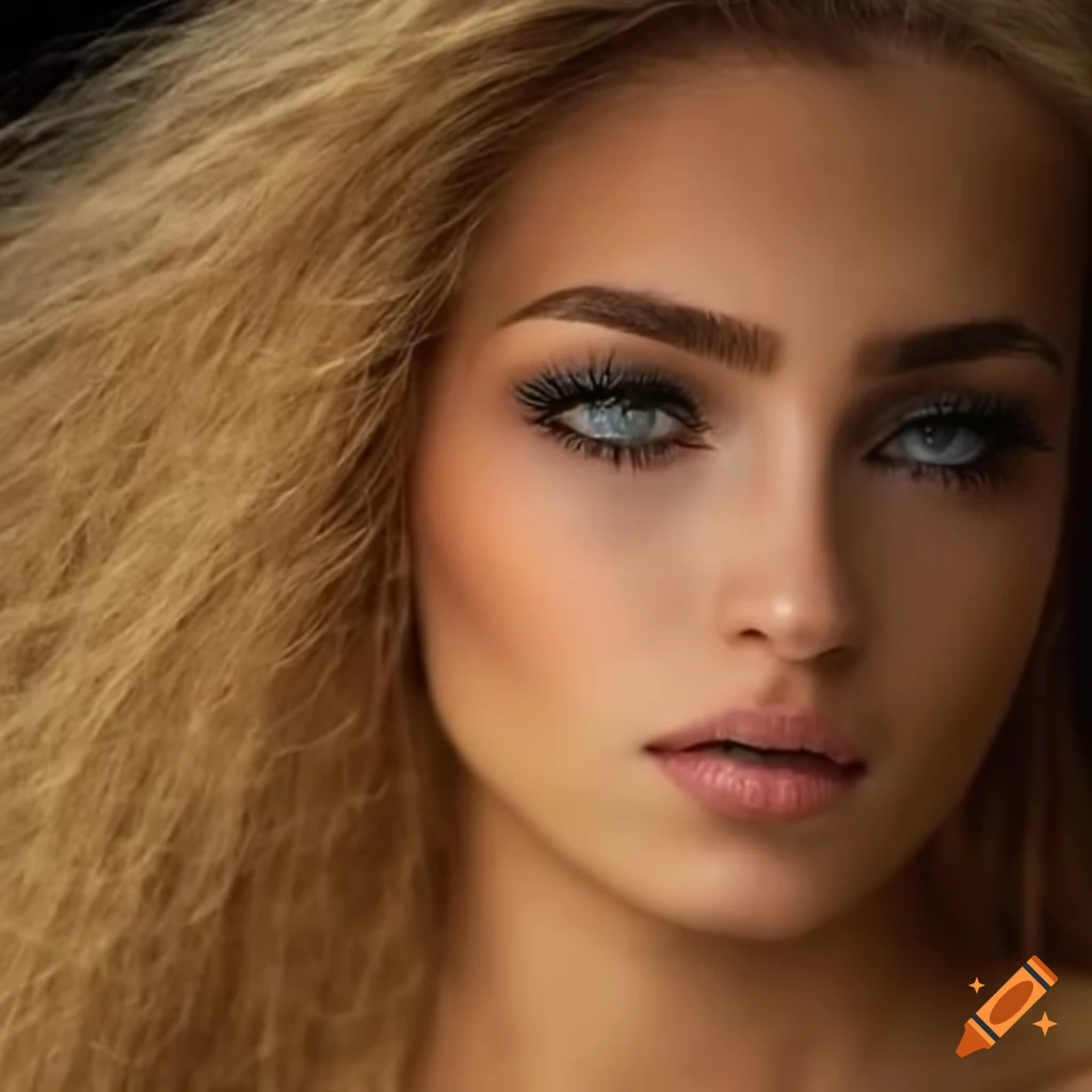 Strikingly beautiful palestinian woman with blonde hair on Craiyon