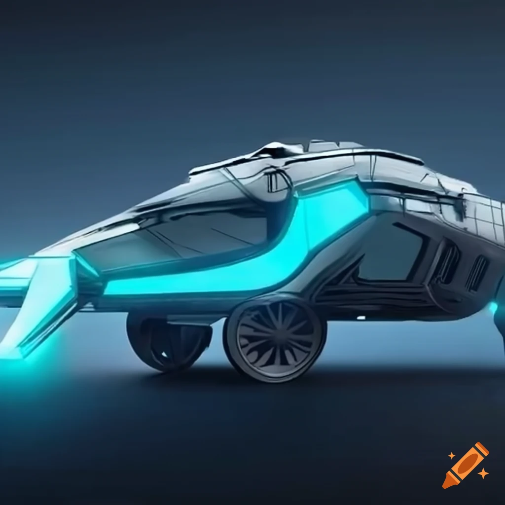 Futuristic vehicle merged with a horse carriage on Craiyon