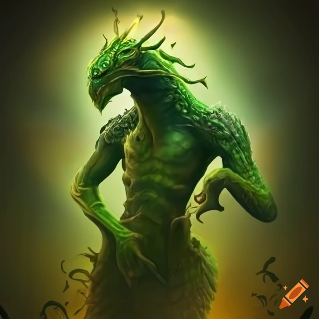 Fantasy green creature on Craiyon