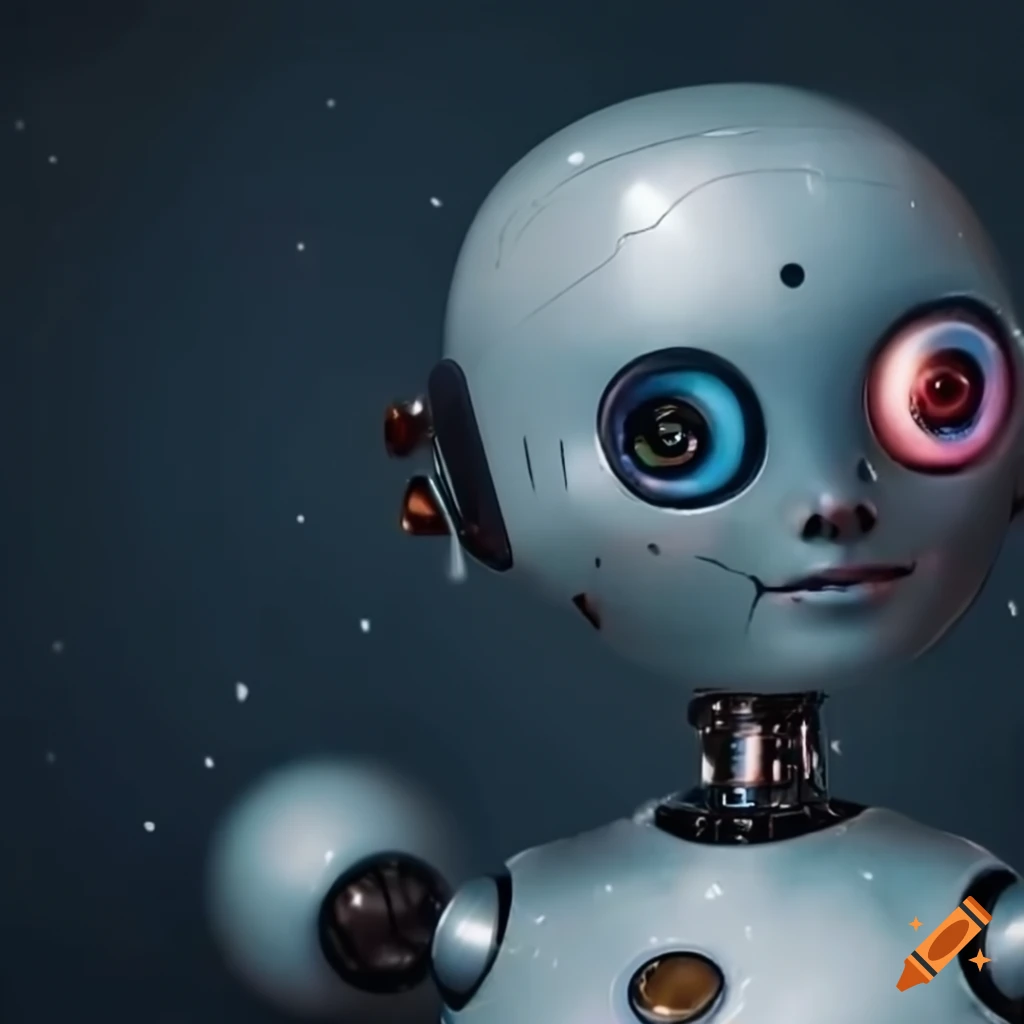 Adorable robot exploring a magical flying world on Craiyon