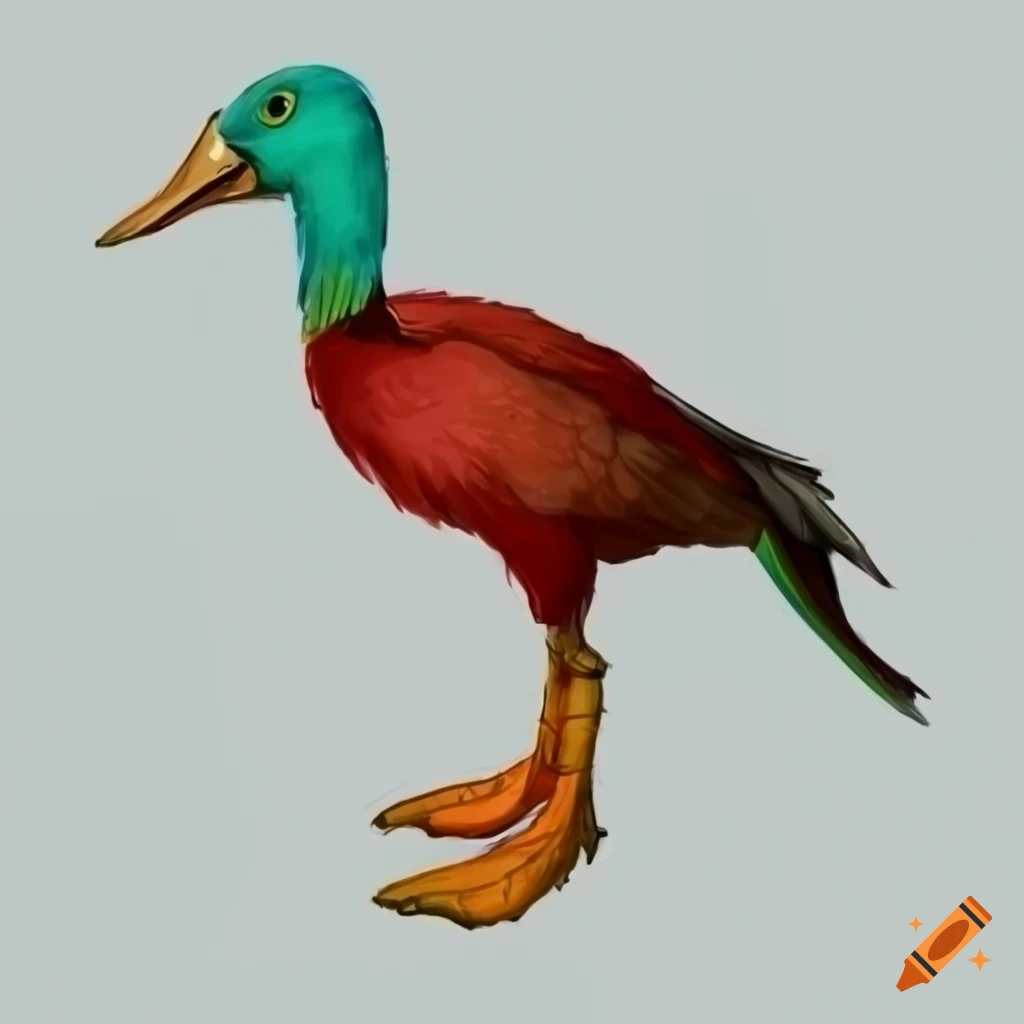 Parrot beak duck concept art full body on Craiyon
