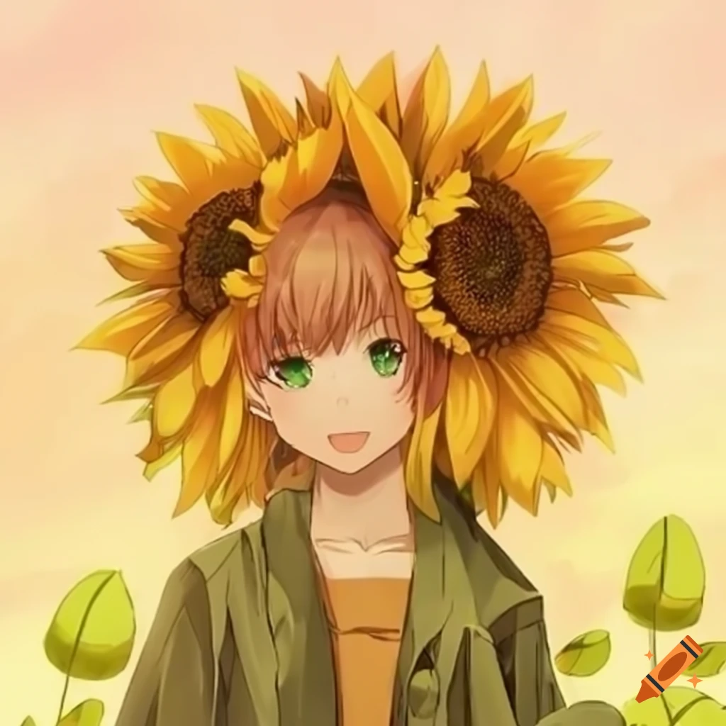 Sunflower creature anime on Craiyon