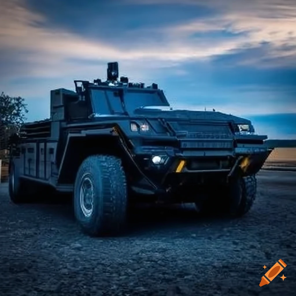 Sleek custom-built cross-platform executioner-class transport vehicle ...