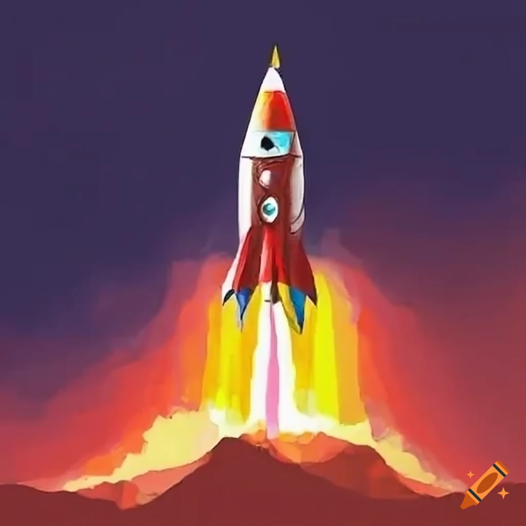 Rocket ship orbiting mars on Craiyon