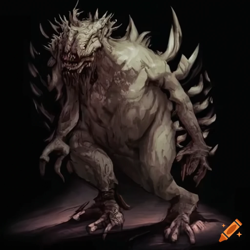 Decaying swordsman monster illustration on Craiyon